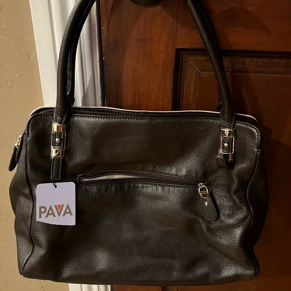 pava | Bags | Beautiful Brand New Pava Handbag Black Beige Im Front ...
